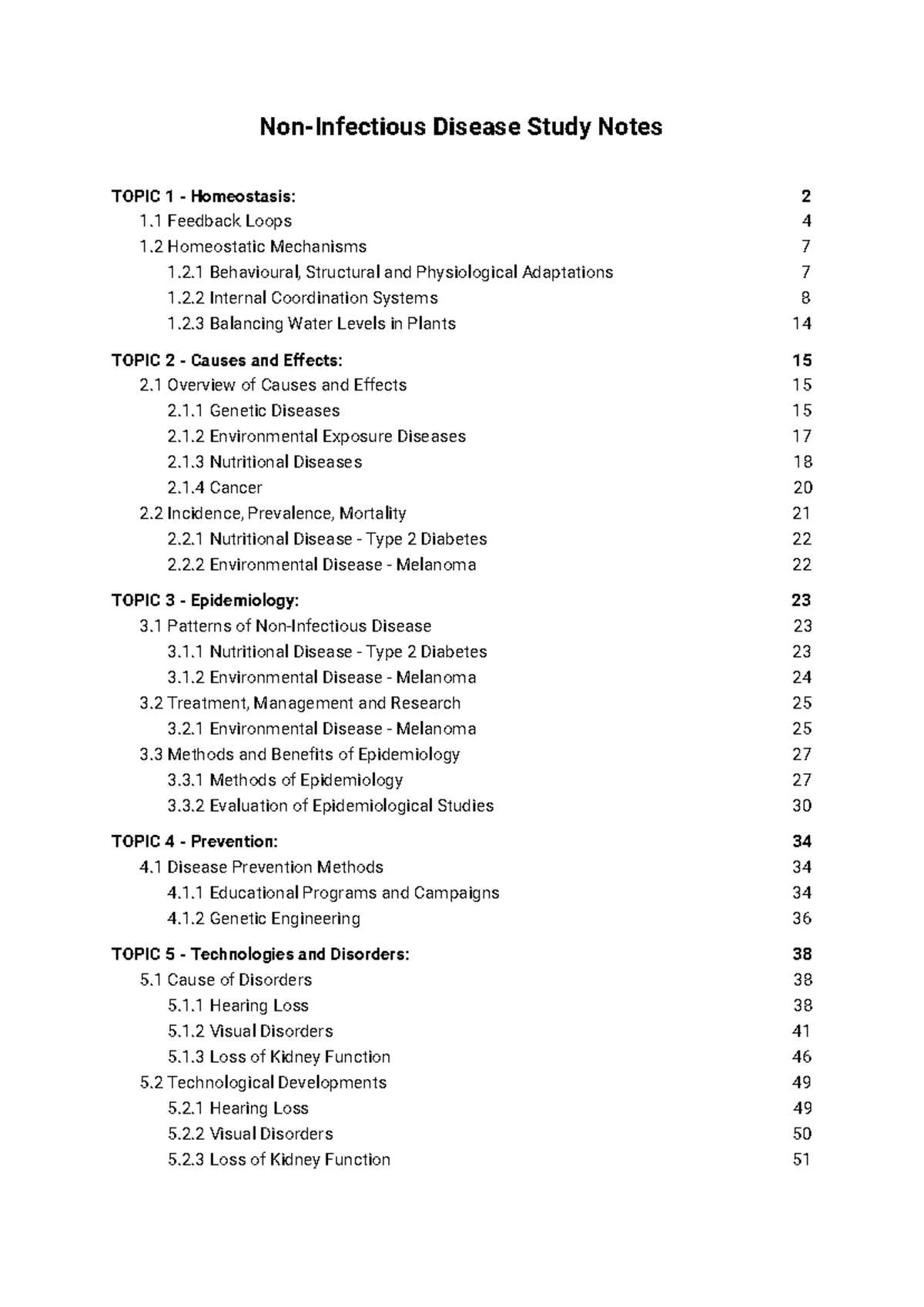 MOD 8 Non-Infectious Disease Study Notes - Non-Infectious Disease Study ...