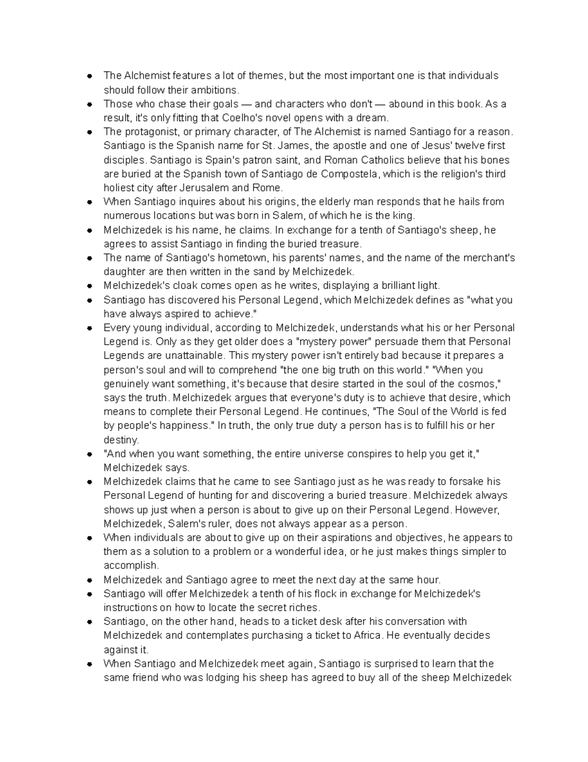 Alchemist, Part 1 Melchizedek Episode - The Alchemist features a lot of ...