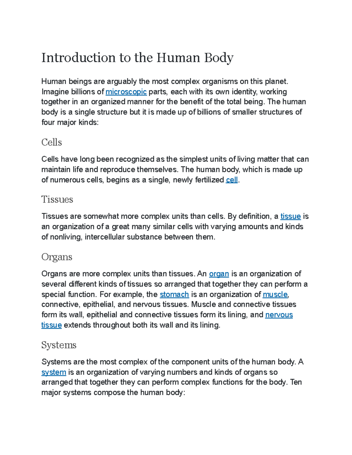 Human bodyIn an essay, article, or book, an introduction is a beginning ...