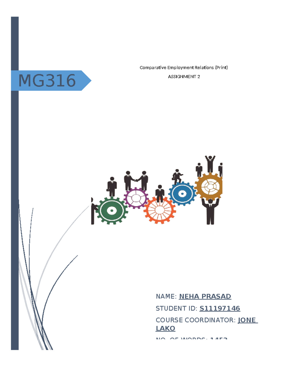 MG 316 A2 S11197146 FC - ASSIGNMENT 2 - MG Comparative Employment ...
