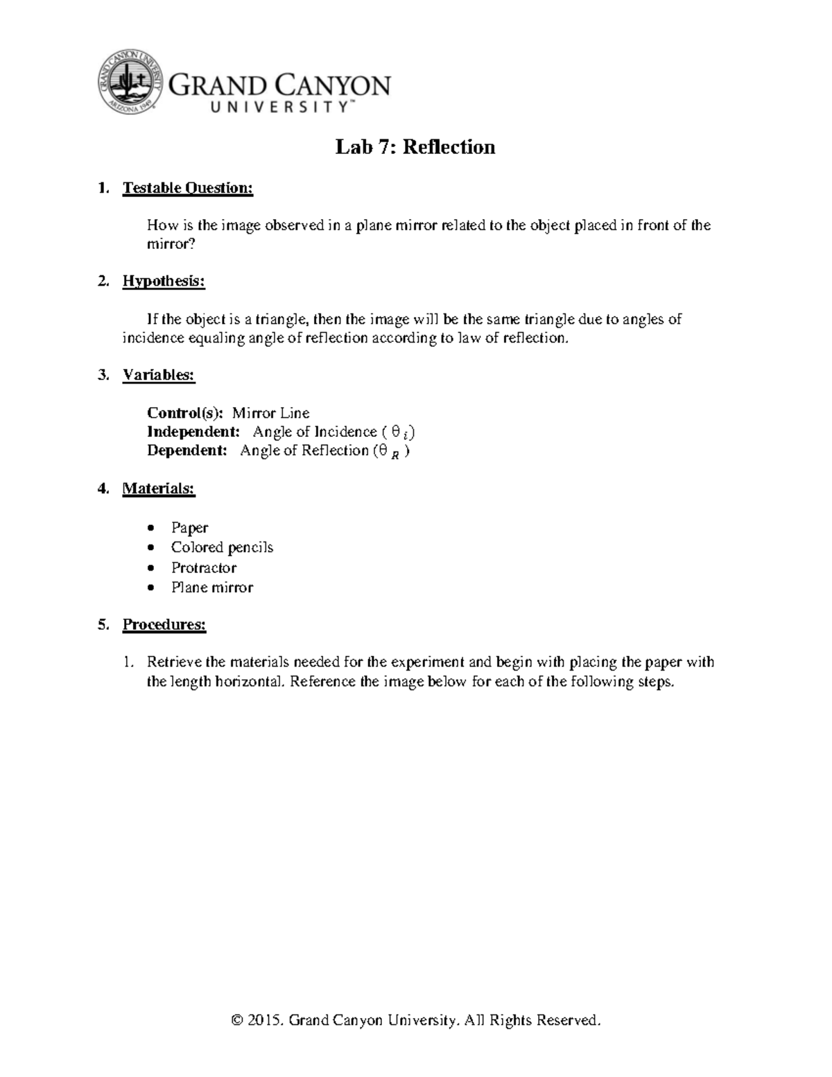 PHY112LLab7Reflection - Lab 7: Reflection 1. Testable Question: How is ...