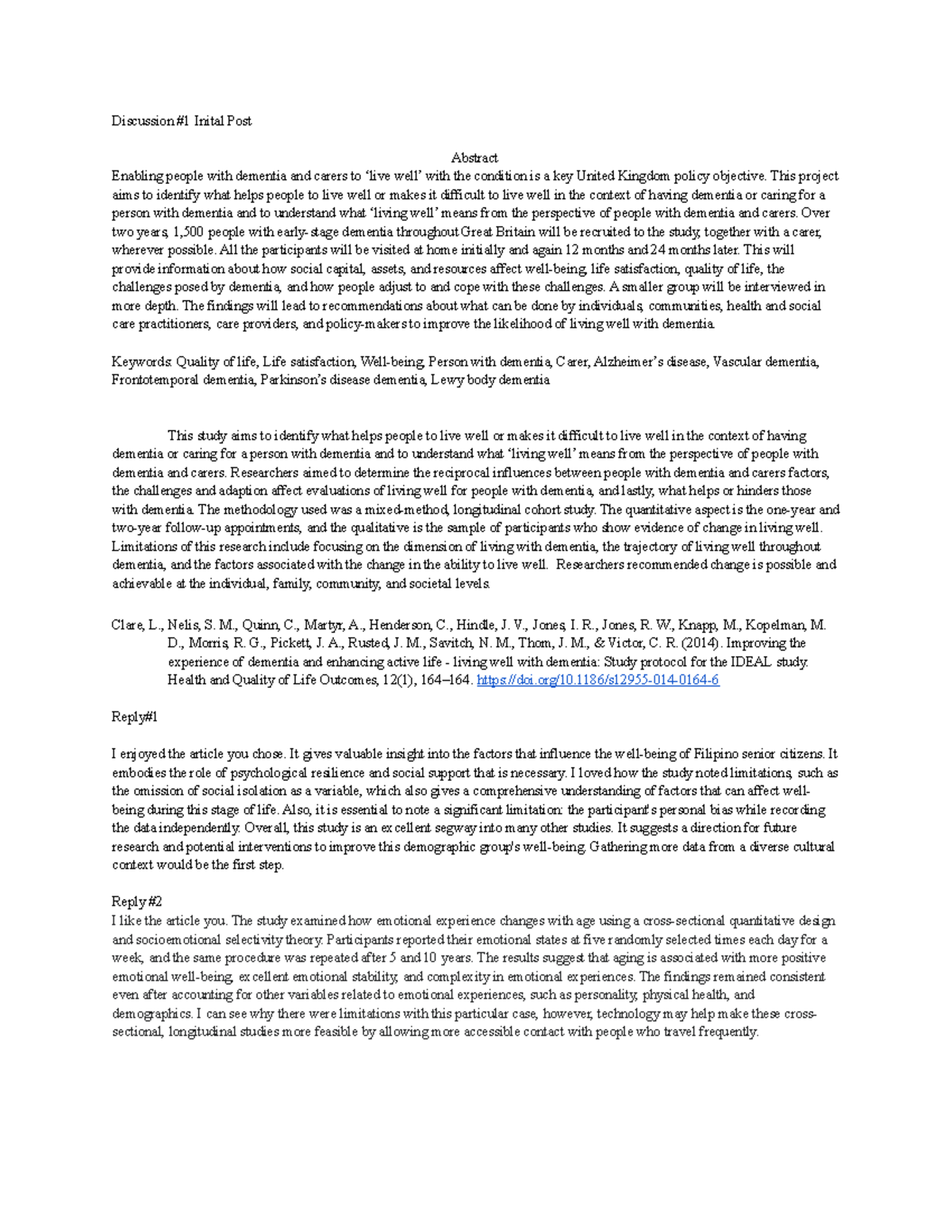 HUM 641 Discussions - Discussion notes - Discussion #1 Inital Post ...