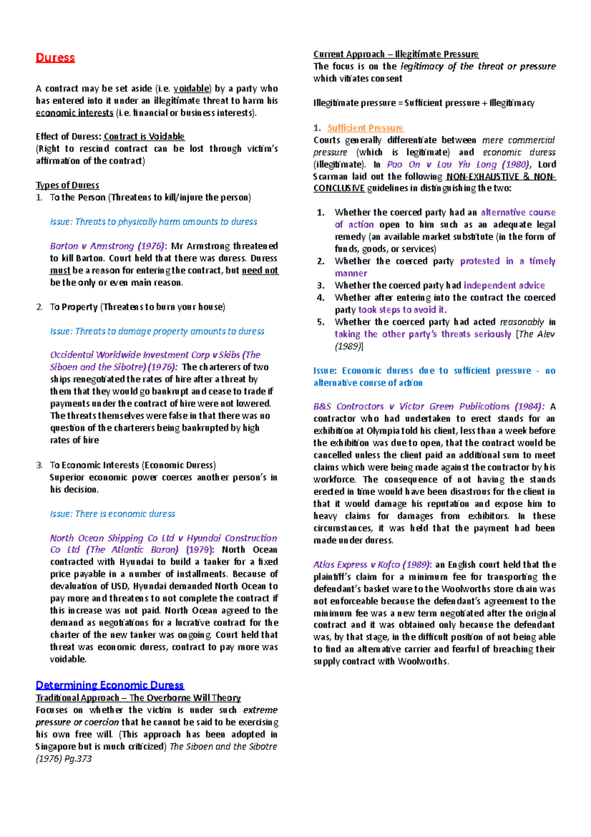 (Lesson 6) Chapter 14 & 15 - Duress%2c Undue Influence%2c Illegality ...