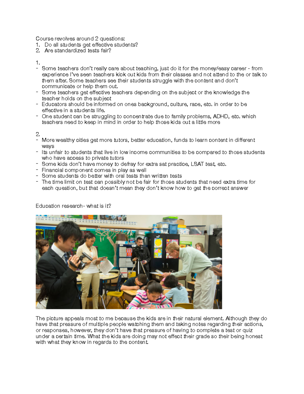 EDUC Lec 1 pdf - Prof: Martinez-Fernandez - Course revolves around 2 ...