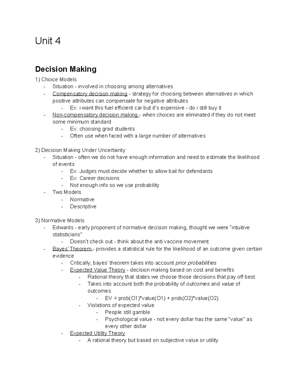 Unit 4 mbb - course has 3 different instructors - Unit 4 Decision ...