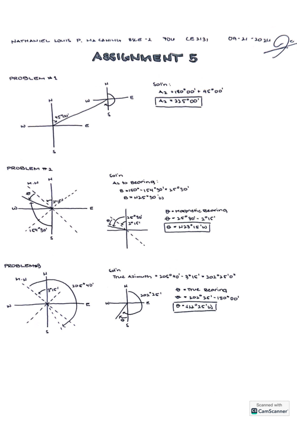 Angles and Directions - NATHANIEL LOUIS P. MA CAHILIG BSLE 706 CE2131 ...