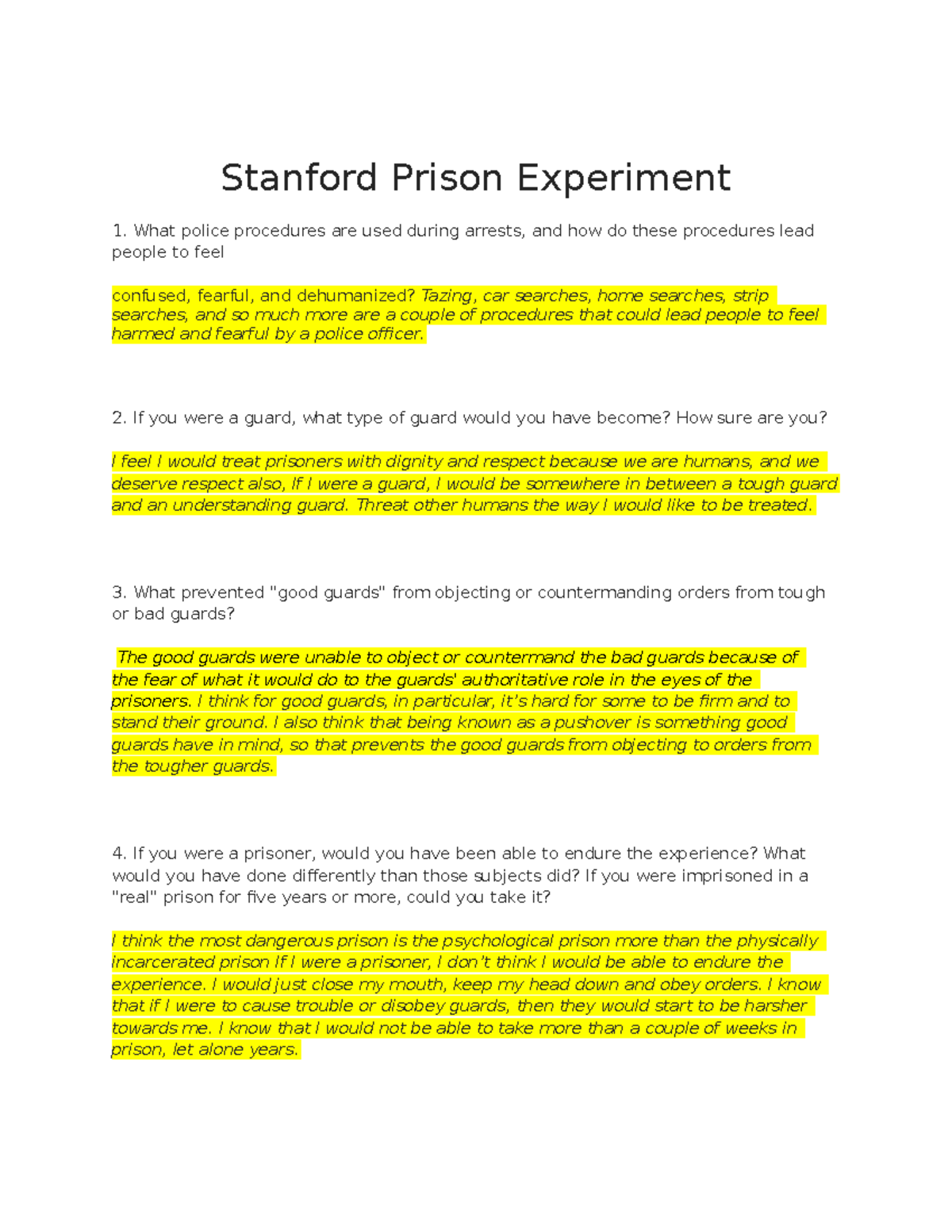 Scial science Stanford Prison Experiment - Stanford Prison Experiment ...