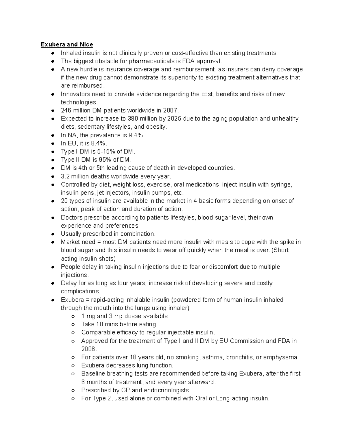 Exubera and Nice Case Notes - Exubera and Nice Inhaled insulin is not ...
