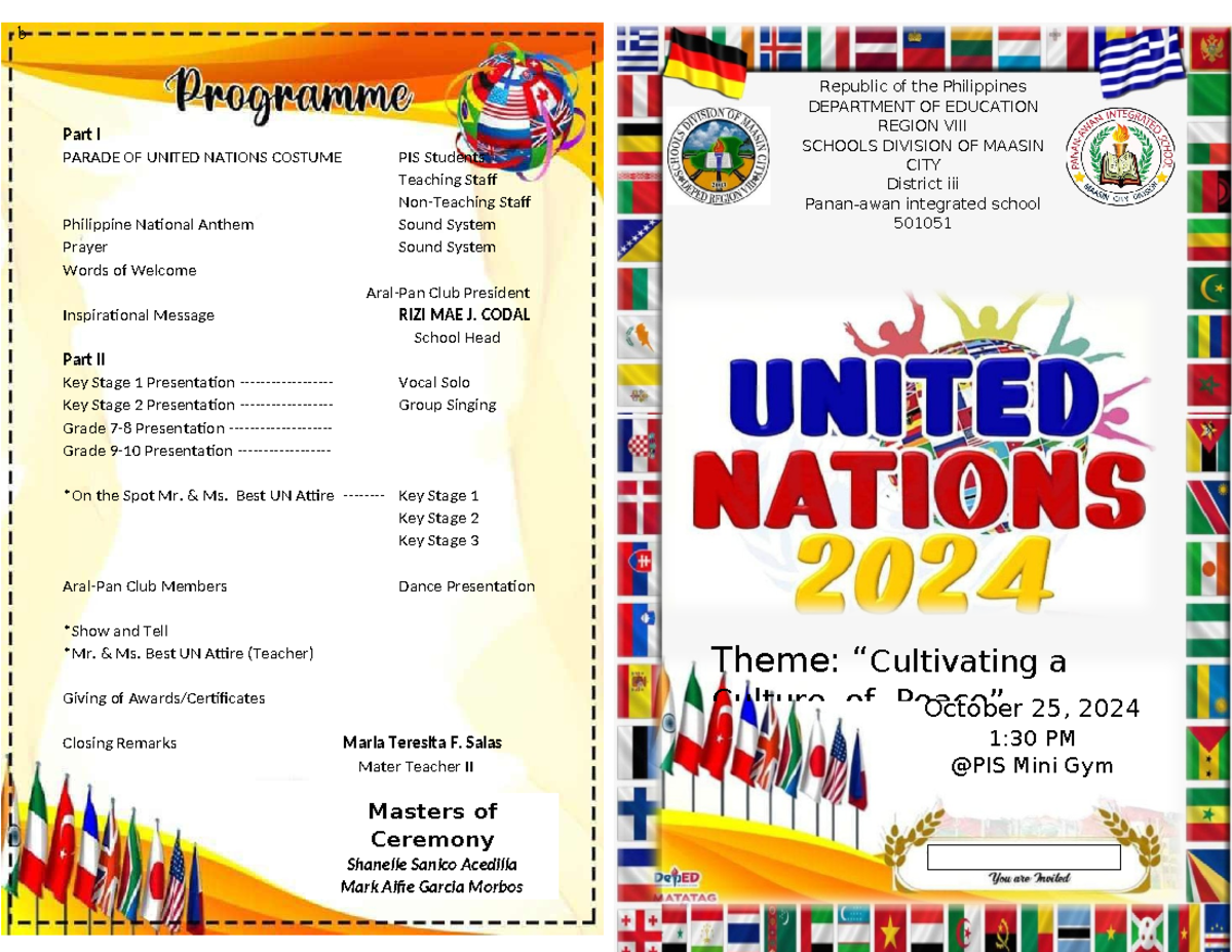 UN Program - b Republic of the Philippines DEPARTMENT OF EDUCATION ...