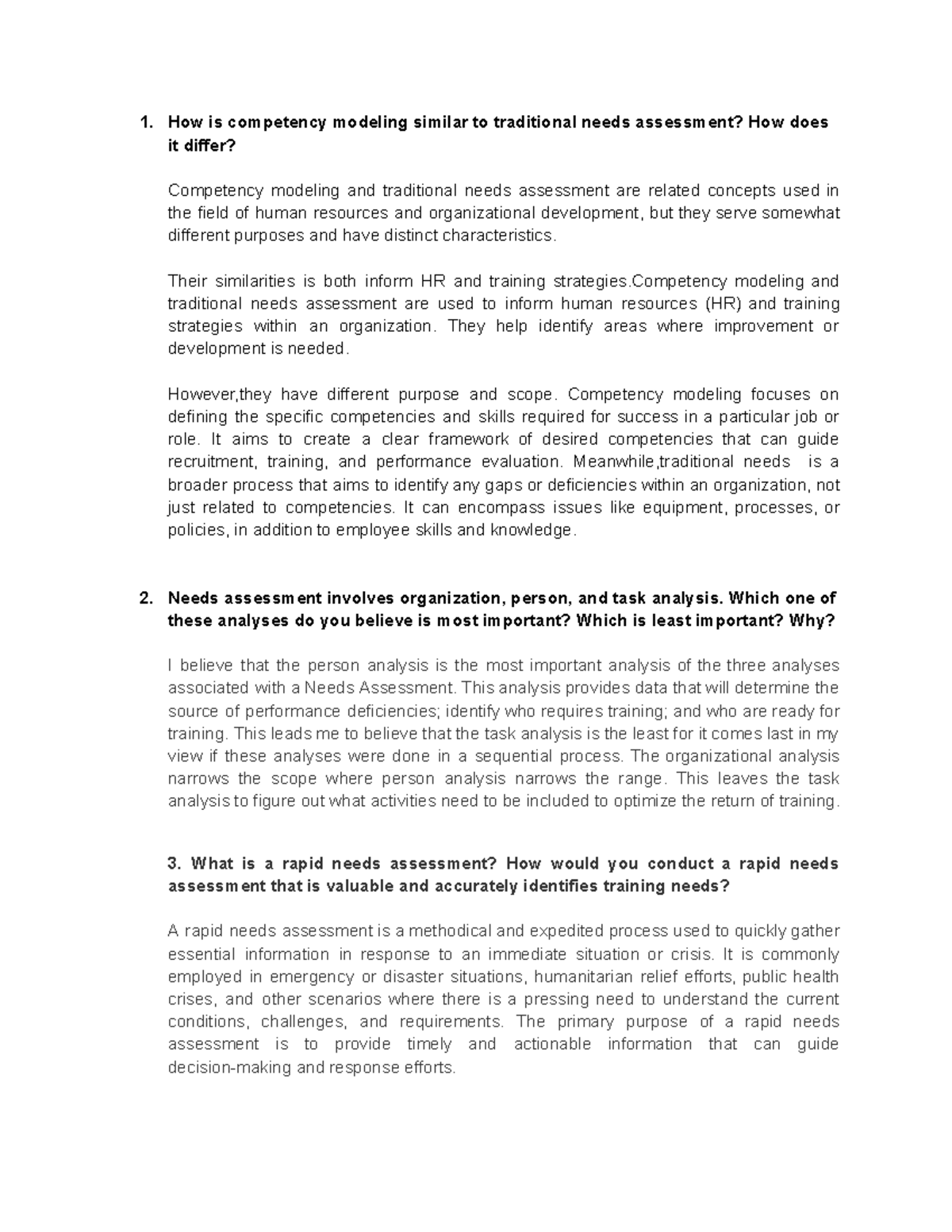 HRM549 Tutorial W3 P1 - How is competency modeling similar to ...
