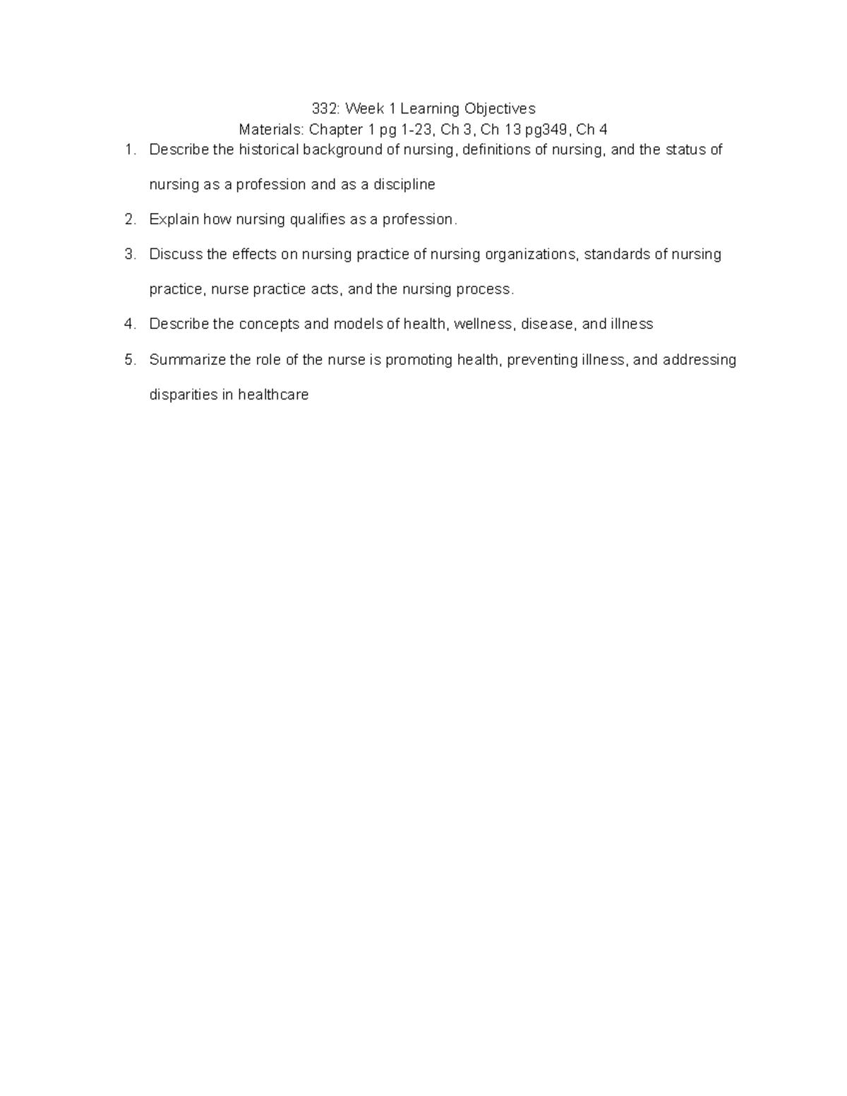 332: Week 1 Learning Objectives - 332: Week 1 Learning Objectives ...