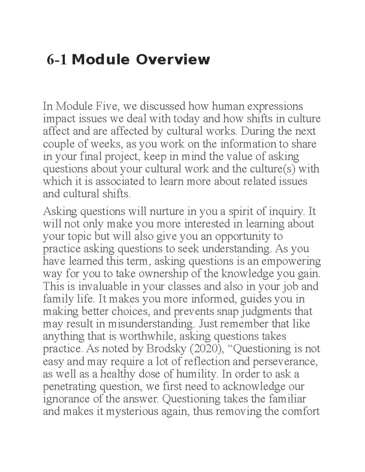 6-1 Module Overview - 6 -1 Module Overview In Module Five, we discussed how human expressions ...