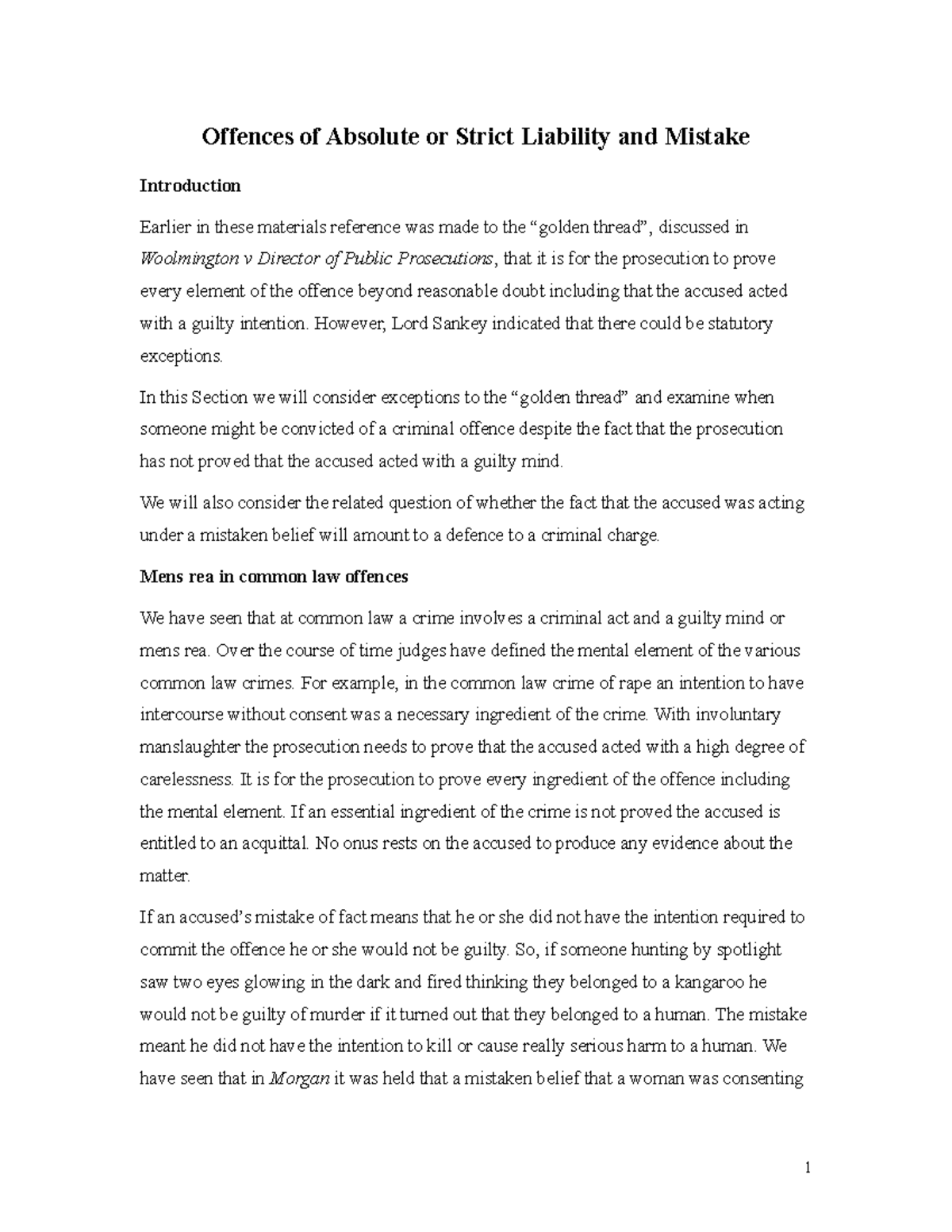 12 Offences of Absolute or Strict Liability and Mistake-1 - Offences of ...