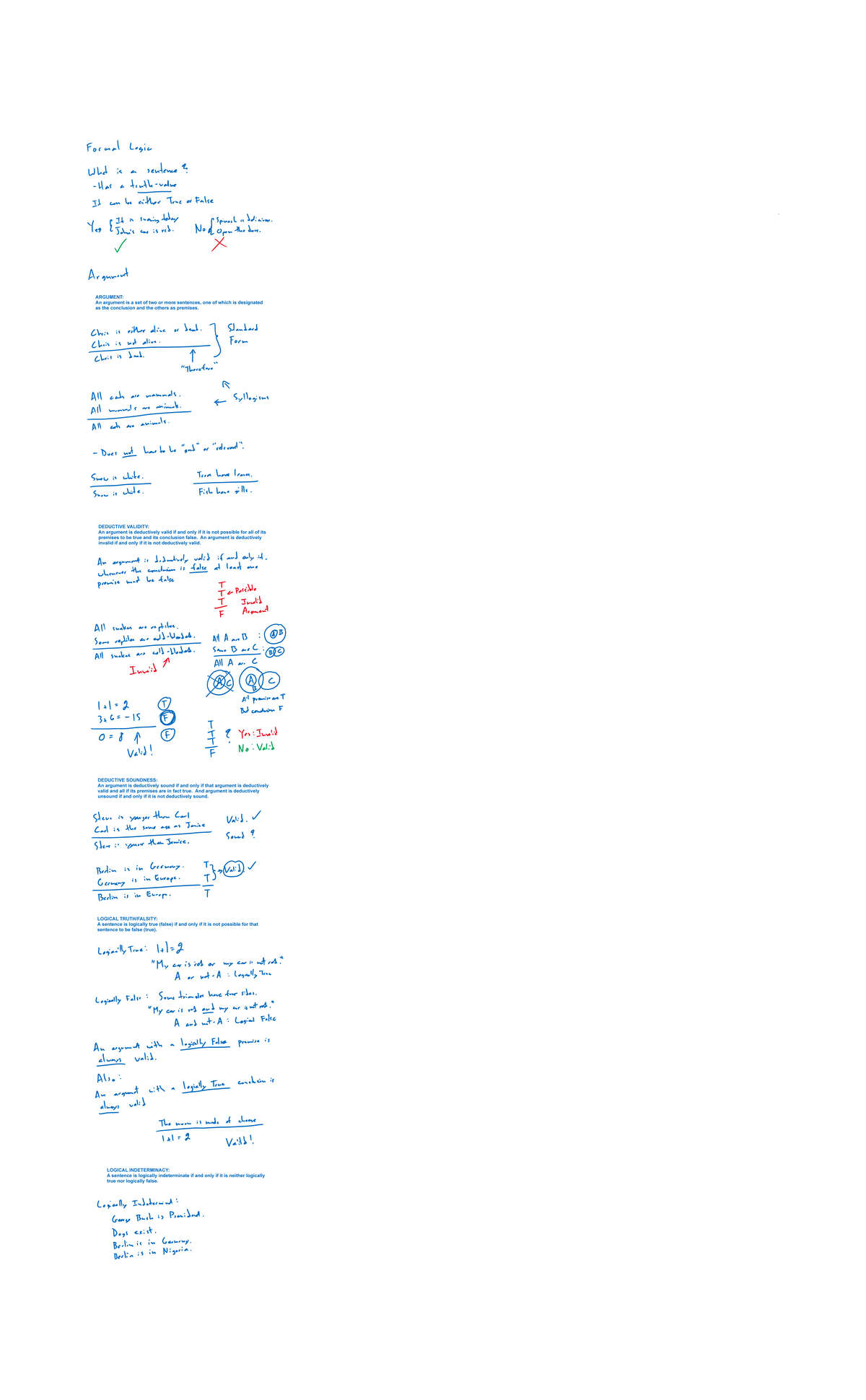 01 - Logical Definitions - ARGUMENT: An argument is a set of two or more sentences, one of which ...