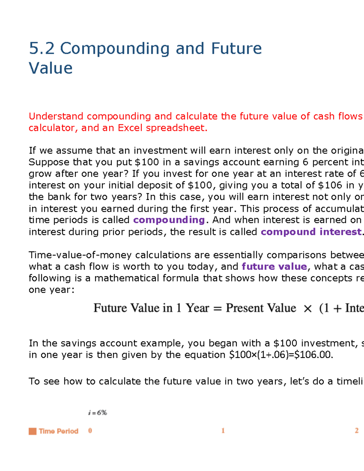 5.2 Compounding and Future Value - Understand compounding and calculate ...