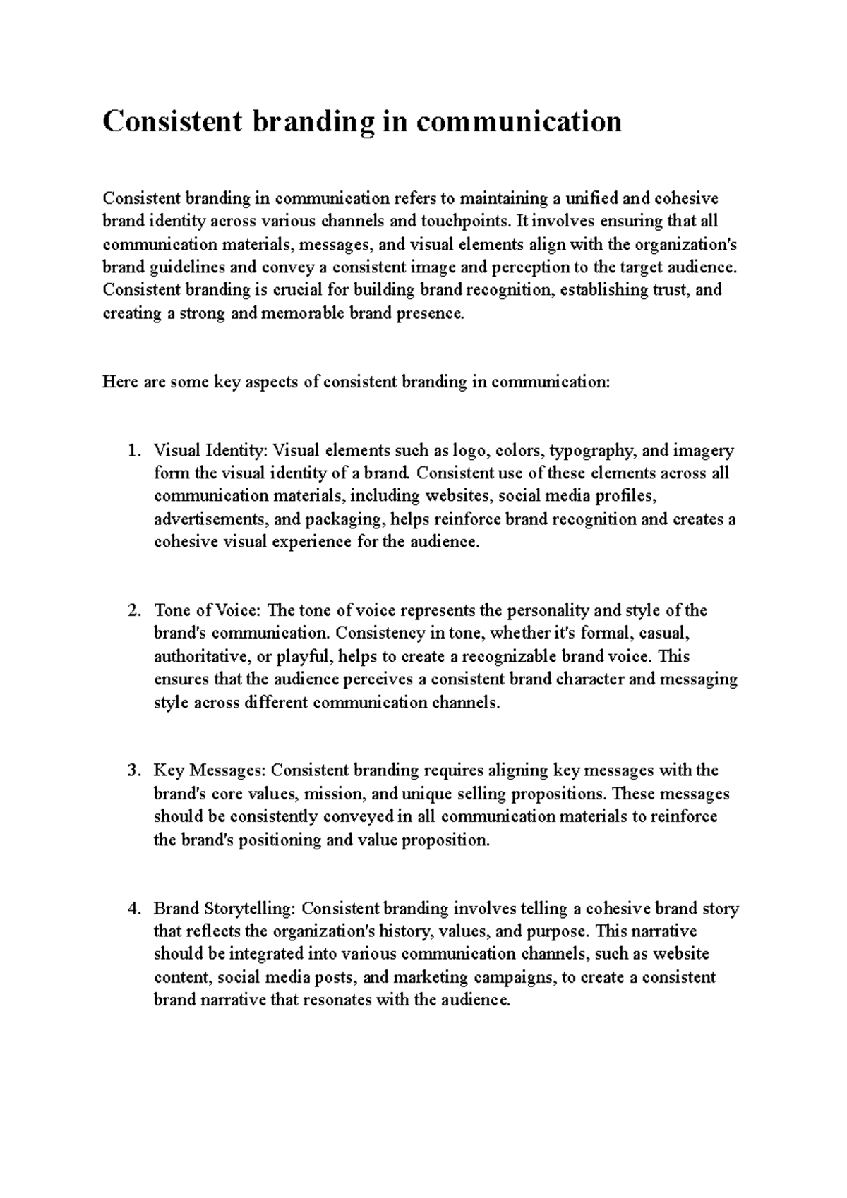 Communication - Consistent branding in communication - Consistent ...