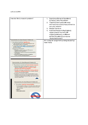 Unit 1 Summary for Research methodology - 11:40am Unit 1: Research ...