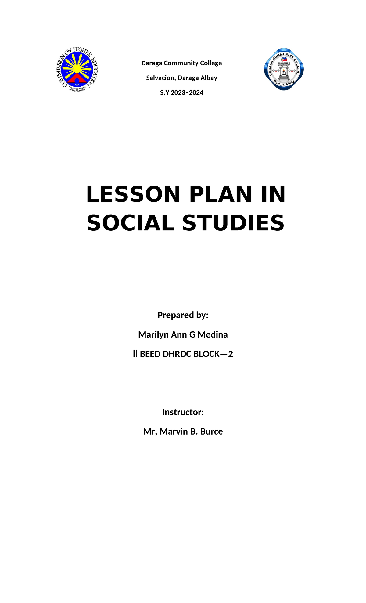 Lpinsocialstudies - Lesson plan for Arts please - Daraga Community ...