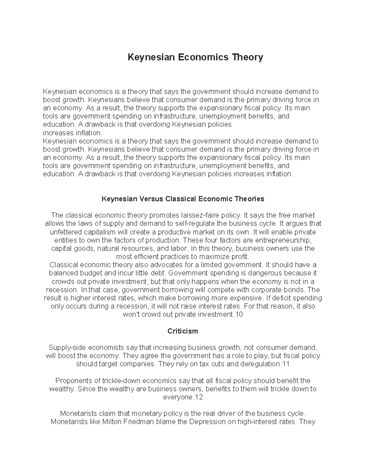 Keynesian Economics Theory PDF - Keynesian Economics Theory Keynesian ...