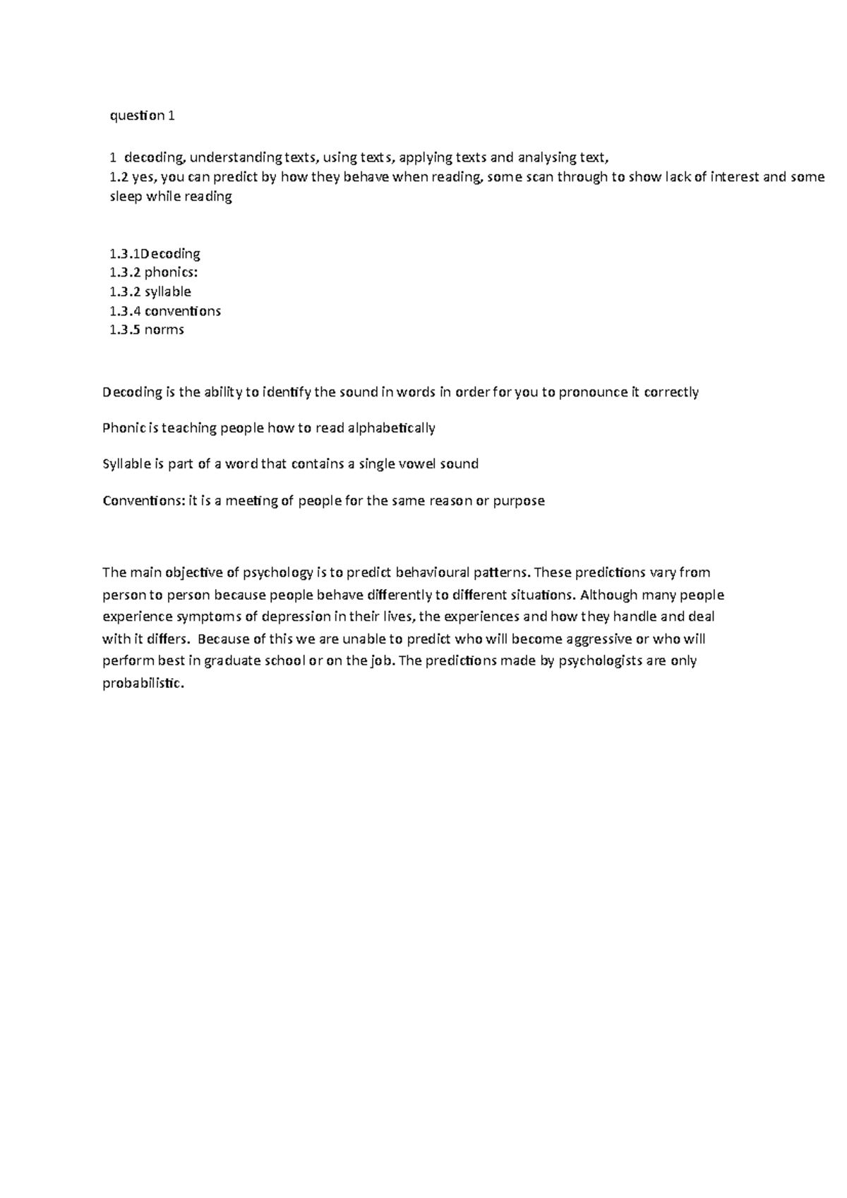 Academic Literacy (HALT130-1)- week 2 - question 1 1 decoding ...