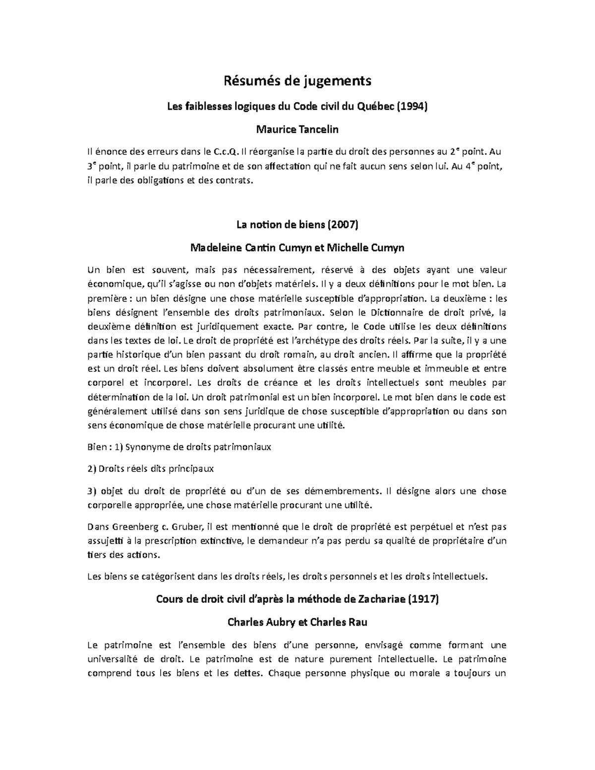 Résumés de jugements - Alexandra Popovici - Résumés de jugements Les ...