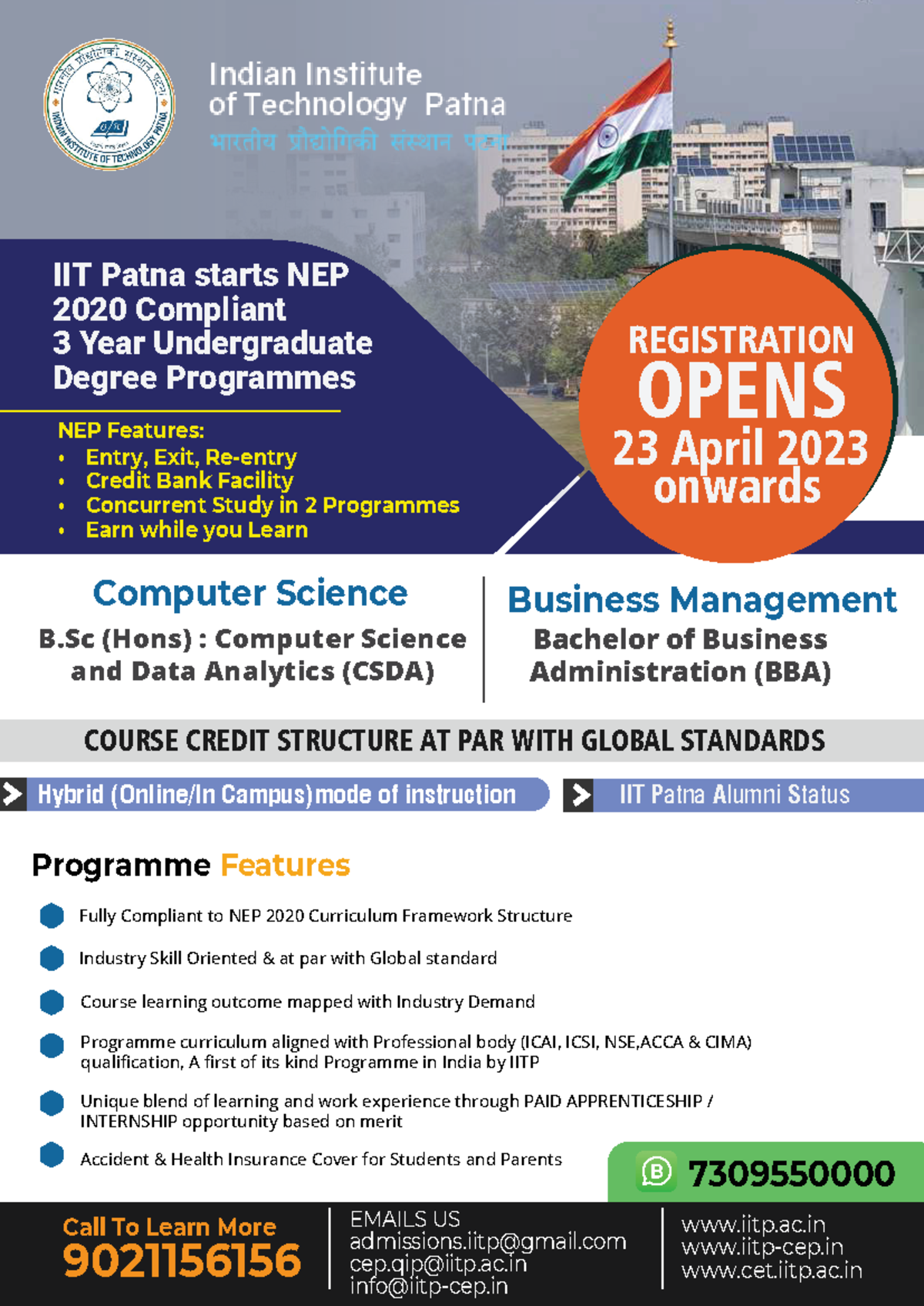 BSC Computer Science Data Analytics & BBA - IIT Patna Alumni Status Programme Features ...