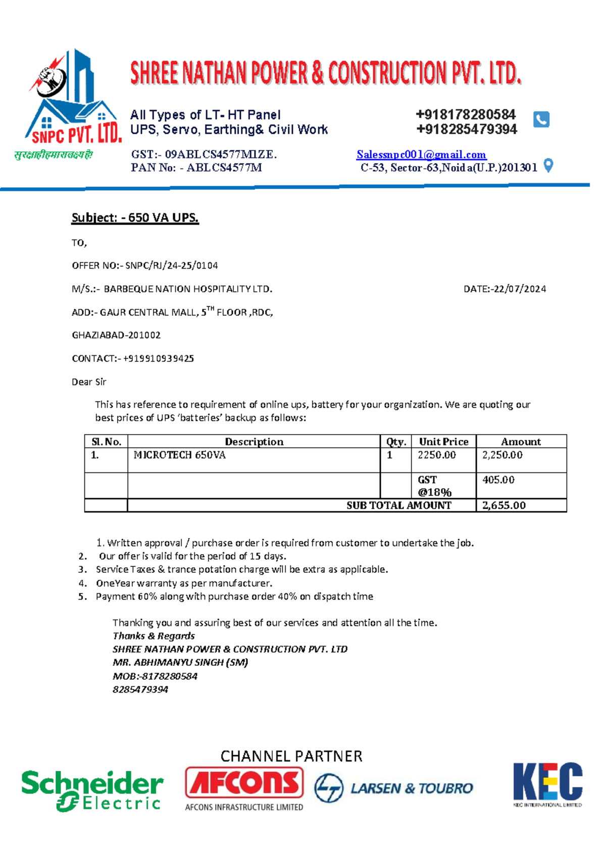 0104 SNPC - hhgh - SSHHRREEEE NNAATTH All Types of LT UPS, Servo ...