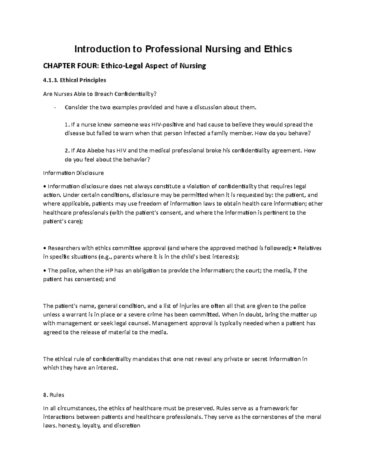 Introduction to Professional Nursing and Ethics 13 - Introduction to ...