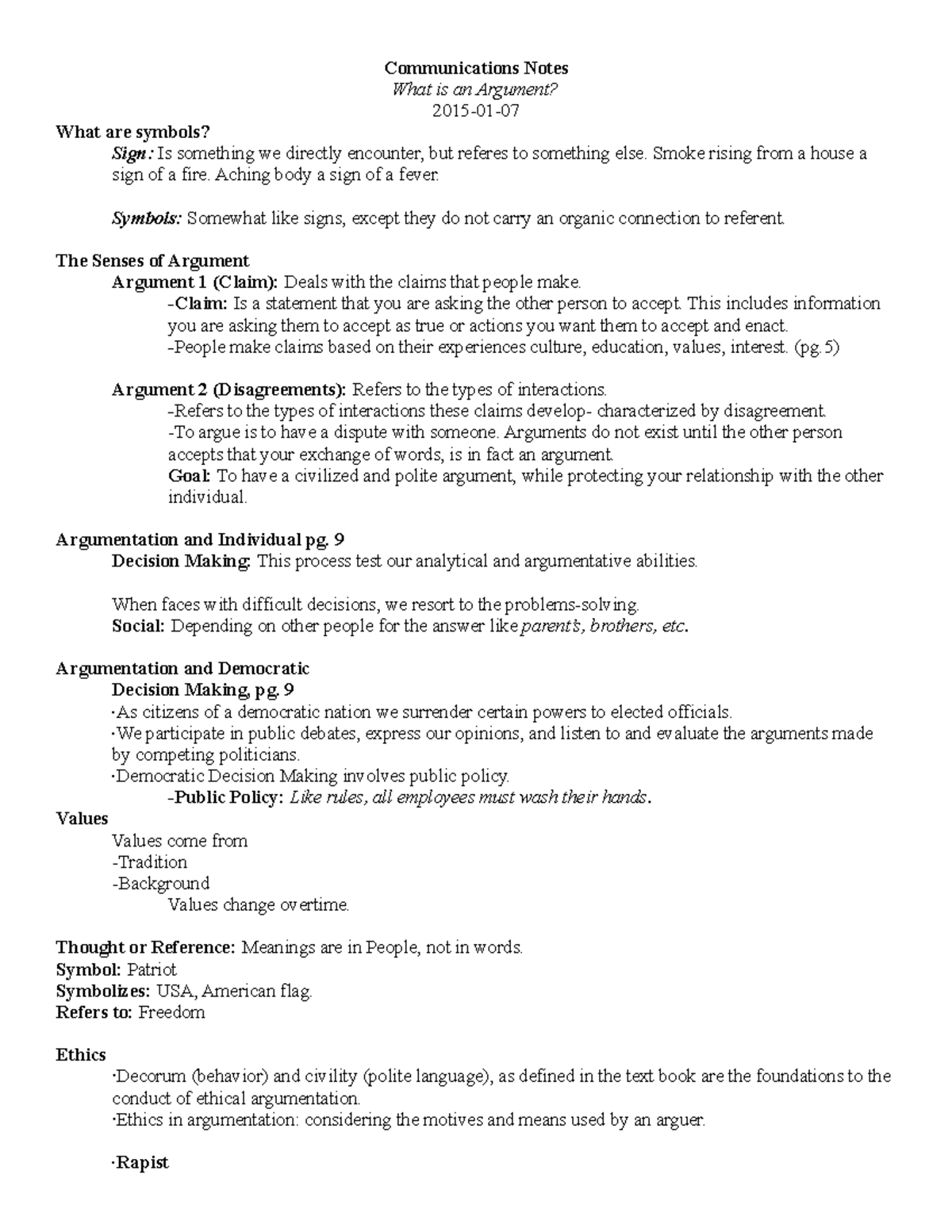 2015-01-07; What is an Argument - Communications Notes What is an ...