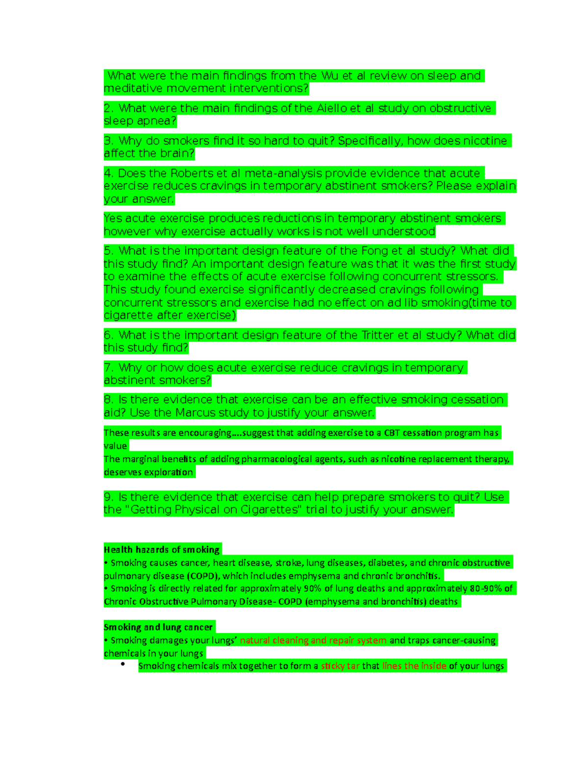 Kin 1070A - Full course lecture notes for Kin 1070 UWO - What were the ...