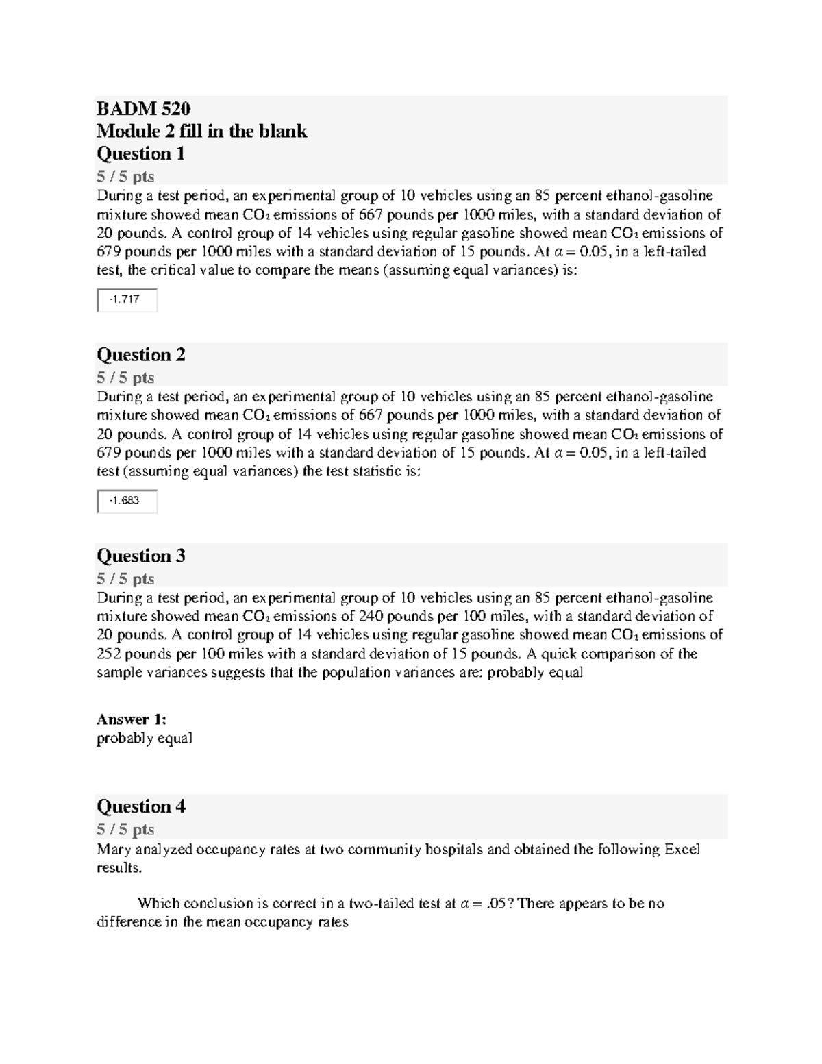 BADM 520 Model 2 Fill in the Blank Answers - BADM 5 20 Module 2 fill in ...