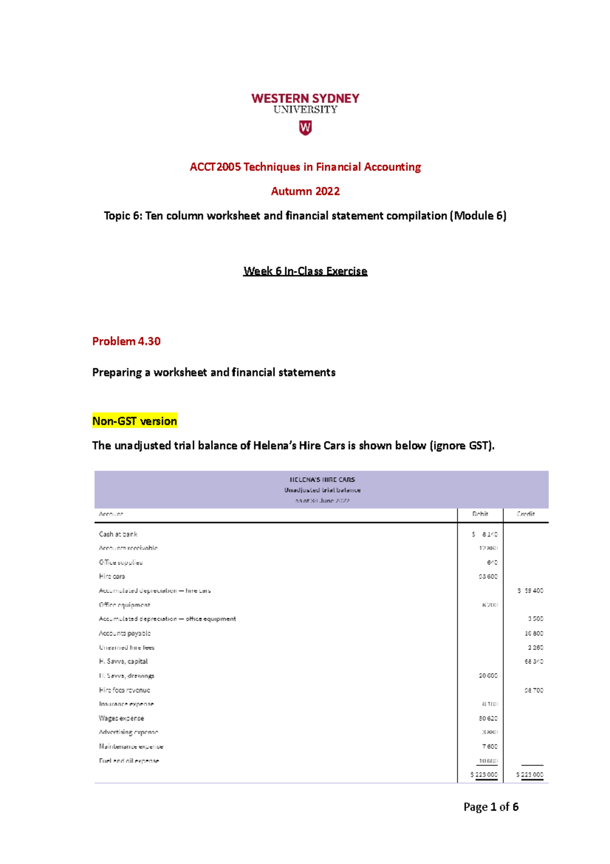 Week 6 In-Class Exercise Worksheet (Topic 6) (Word document template ...