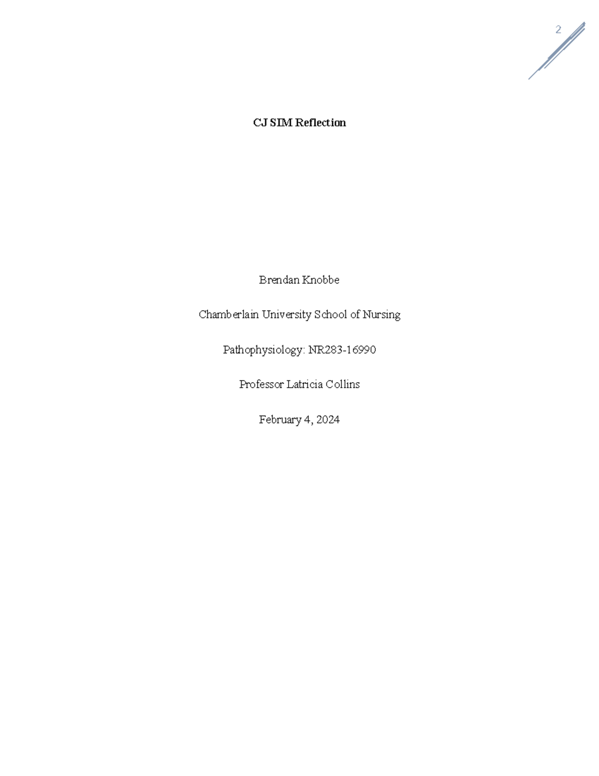 CJ SIM Reflection - CJ SIM refelection - 2 CJ SIM Reflection Brendan ...