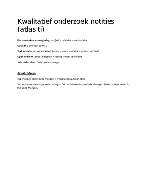 Kwalitatief onderzoek owg 1 - Bijeenkomst 1: Vraag 1: wanneer en waarom ...