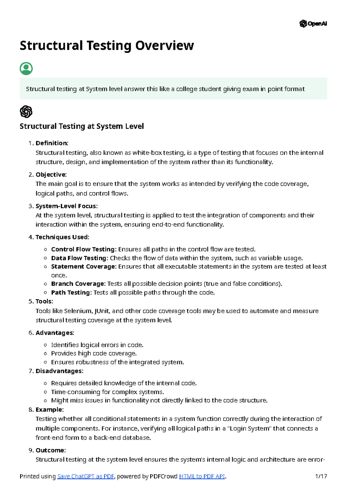 Stqa testing 1 - ... - Structural Testing Overview Structural testing ...