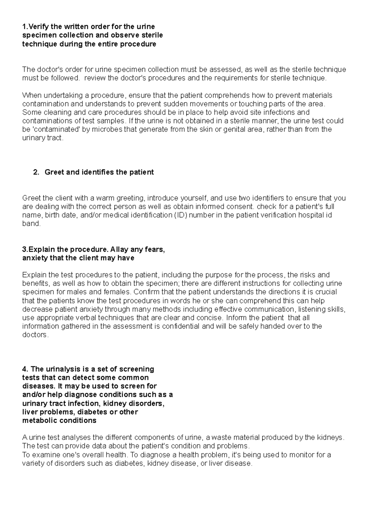 LAB Urine Report - 1 the written order for the urine specimen ...