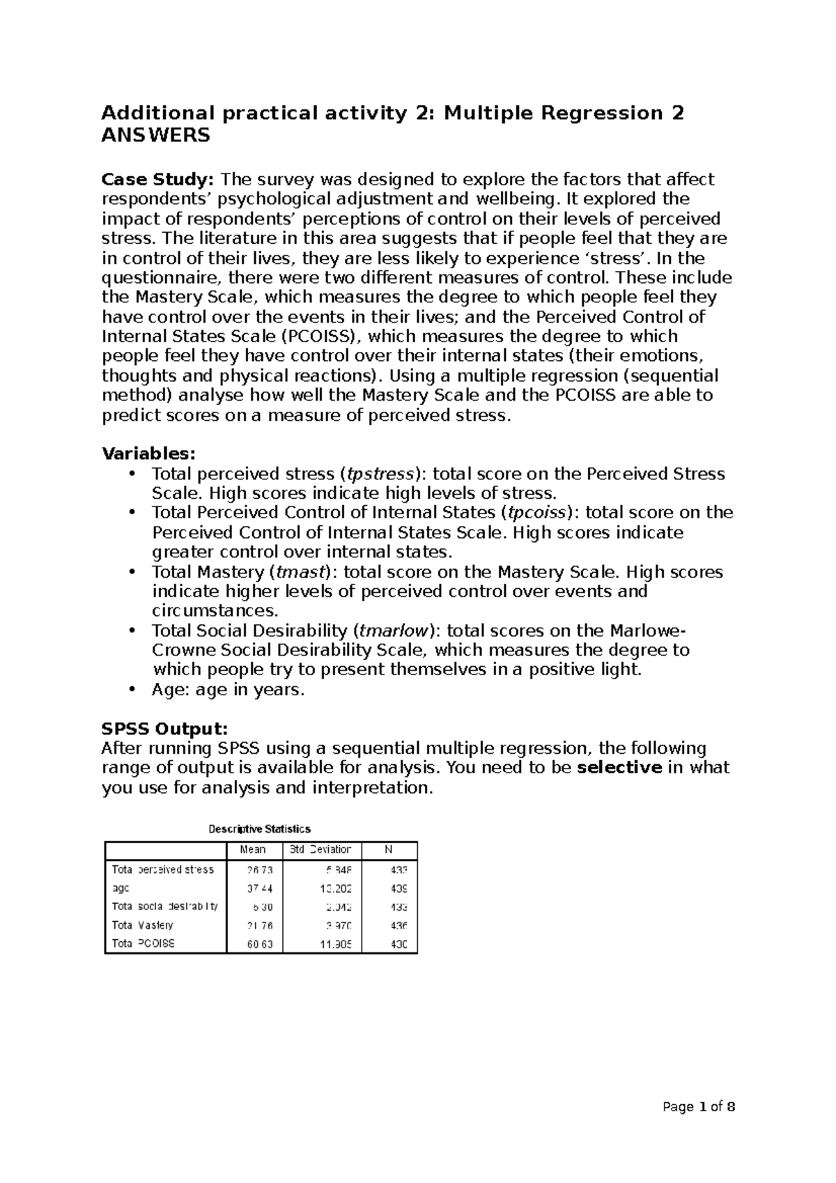 Sample/practice exam 2018, questions and answers - Additional practical ...