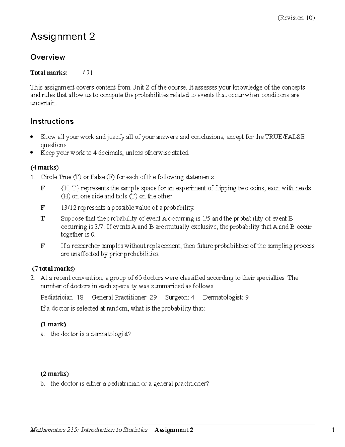 Assignment 02 - summary map - (Revision 10) Assignment 2 Overview Total ...