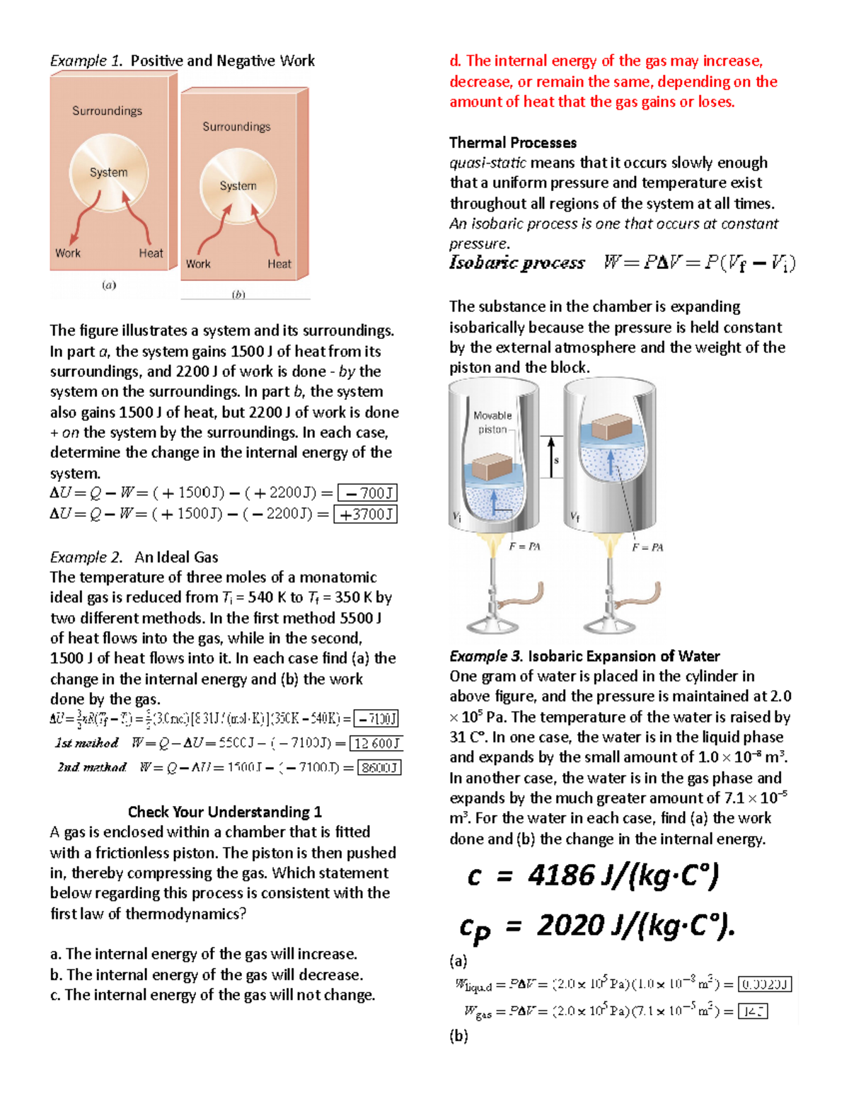 Part 2 phy pharm - review - Example 1. Positive and Negative Work The ...