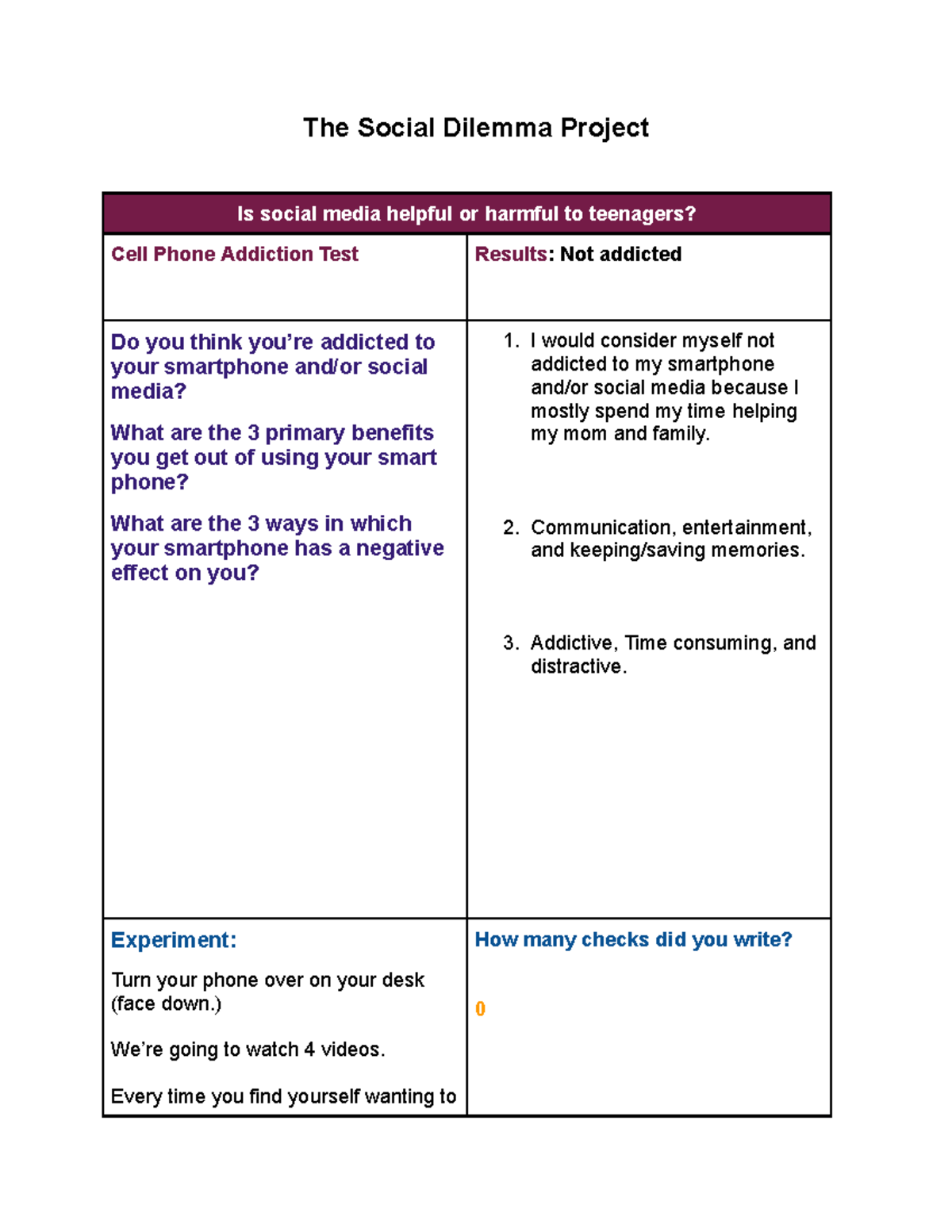 Copy of The Social Dilemma Project (Karina) - The Social Dilemma ...