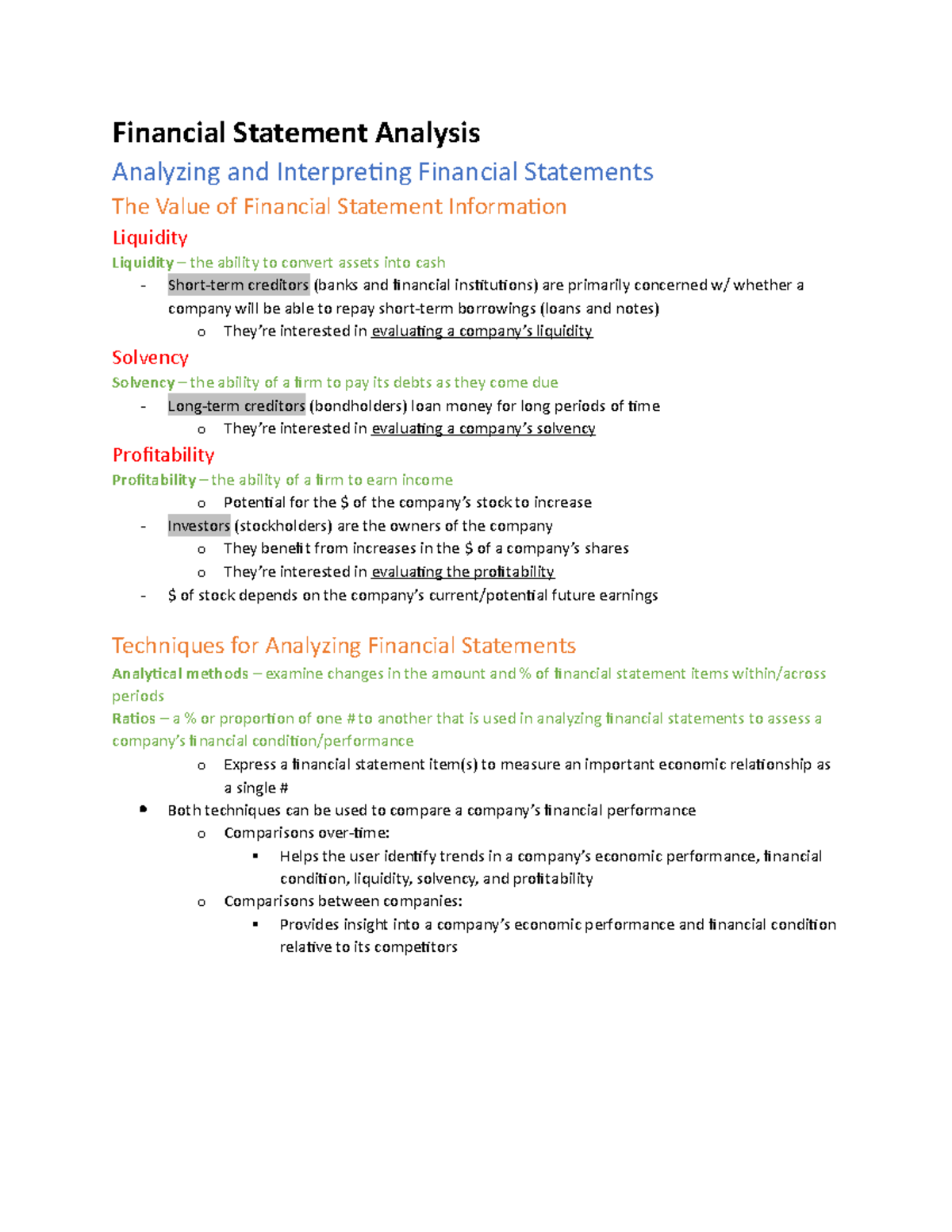 ACCT chpt14 - Financial Statement Analysis - Financial Statement ...