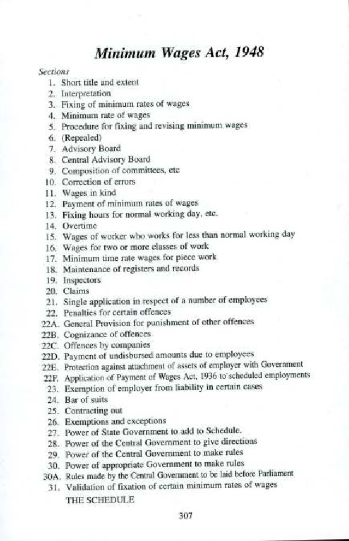 Minimum Wages Act, 1948 - Minimum Wages Act, 1948 Sections 1. Short title and extent 2. - Studocu
