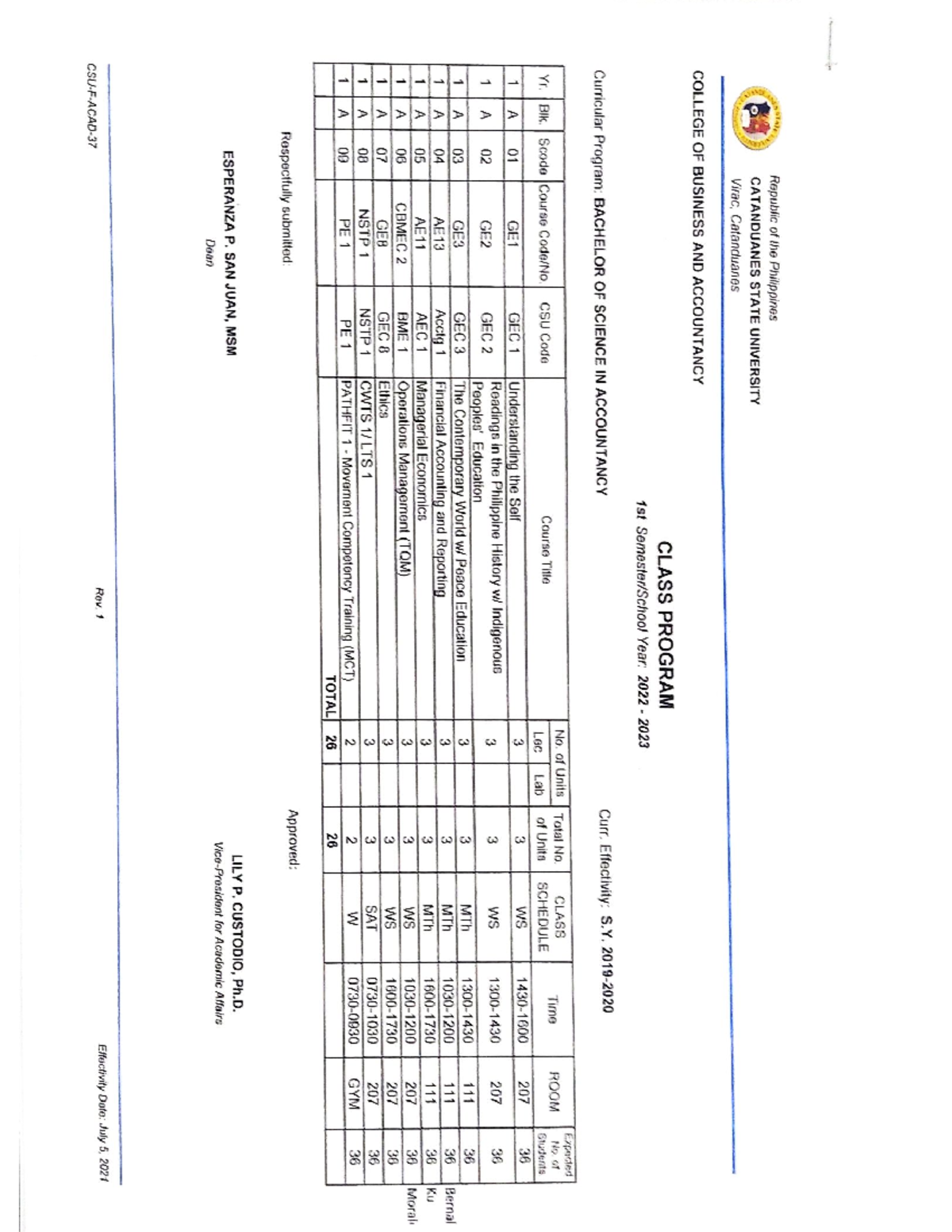 BSA Class Program Bachelor Of Secondary Education Major In English