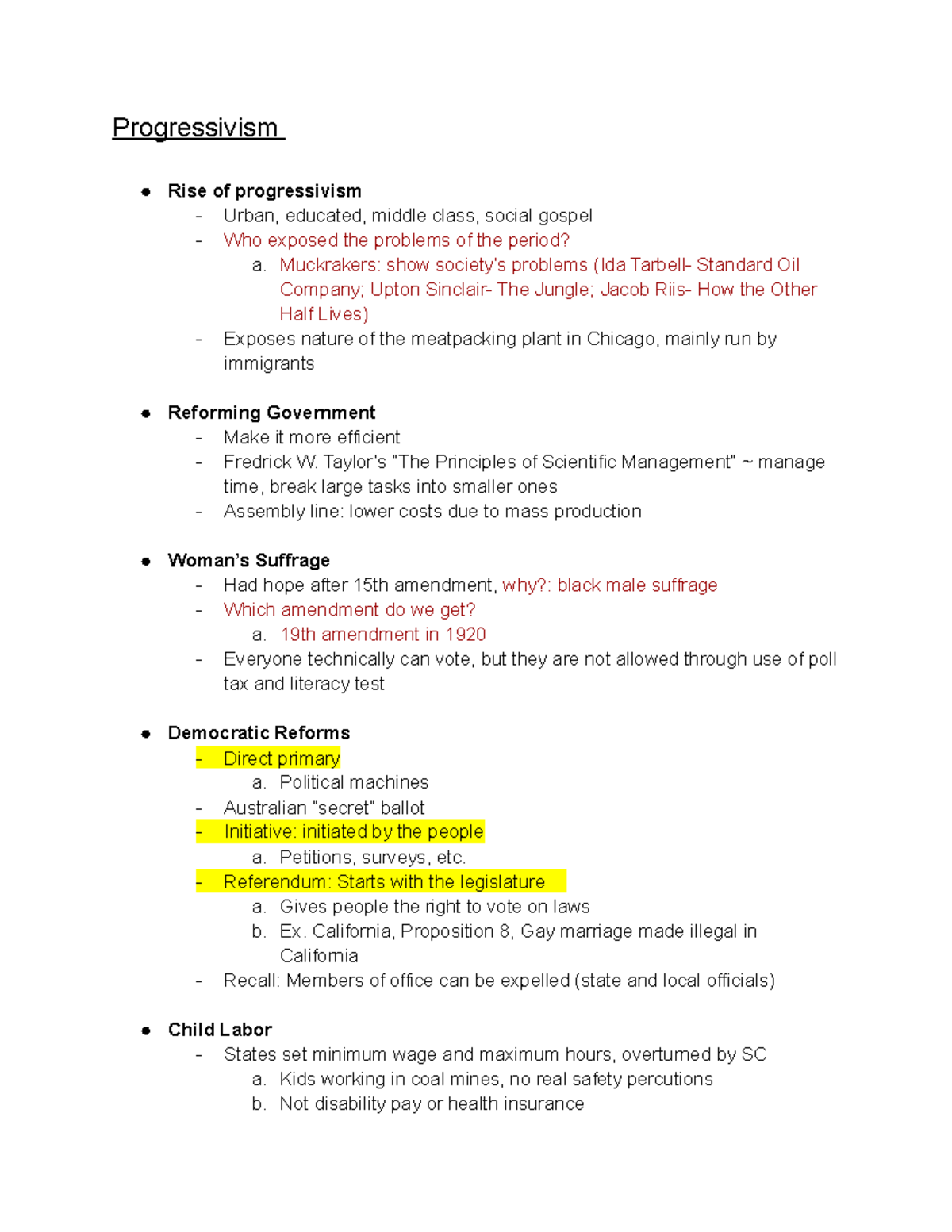 Apush HP7 - Progressivism Rise of progressivism - Urban, educated ...