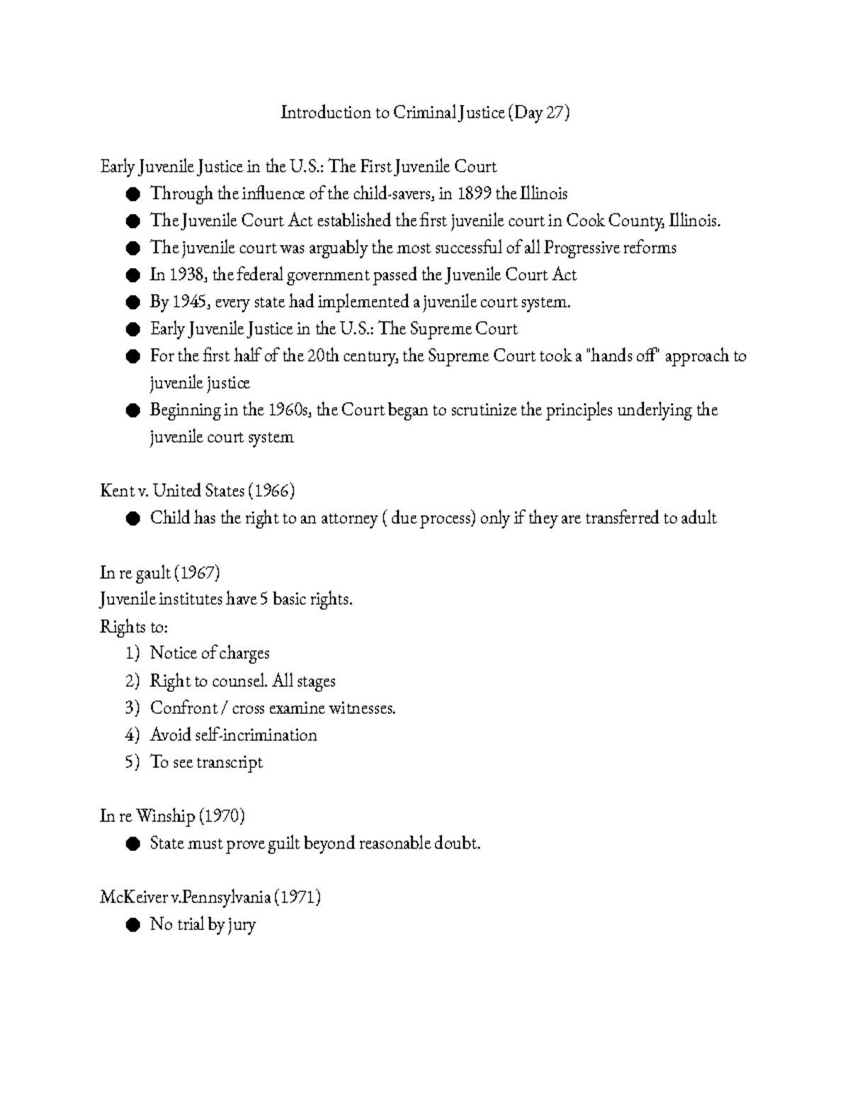 Introduction to Criminal Justice (Day 27) - : The First Juvenile Court ...
