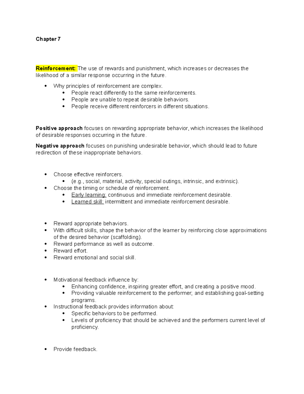Sep 272 Chapter 7 Notes Wvu Chapter 7 Reinforcement The Use Of