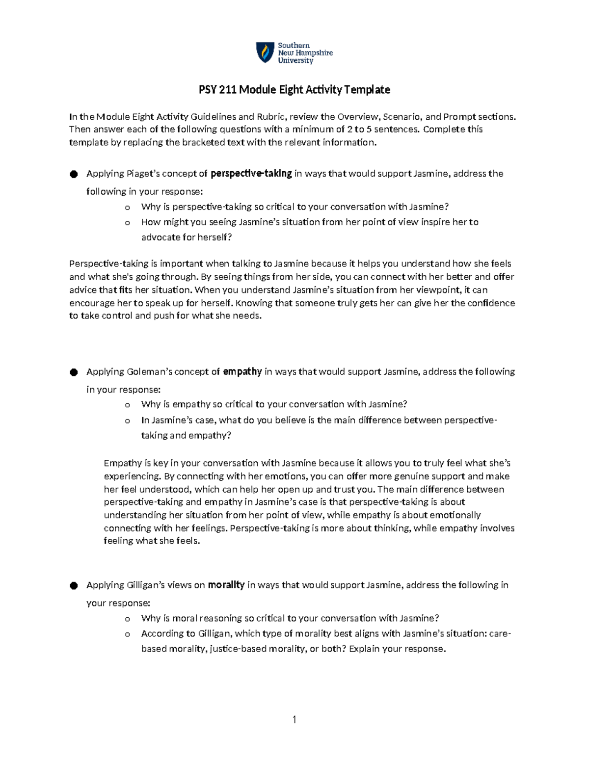 Module 8 - azssignment - PSY 211 Module Eight Activity Template In the ...
