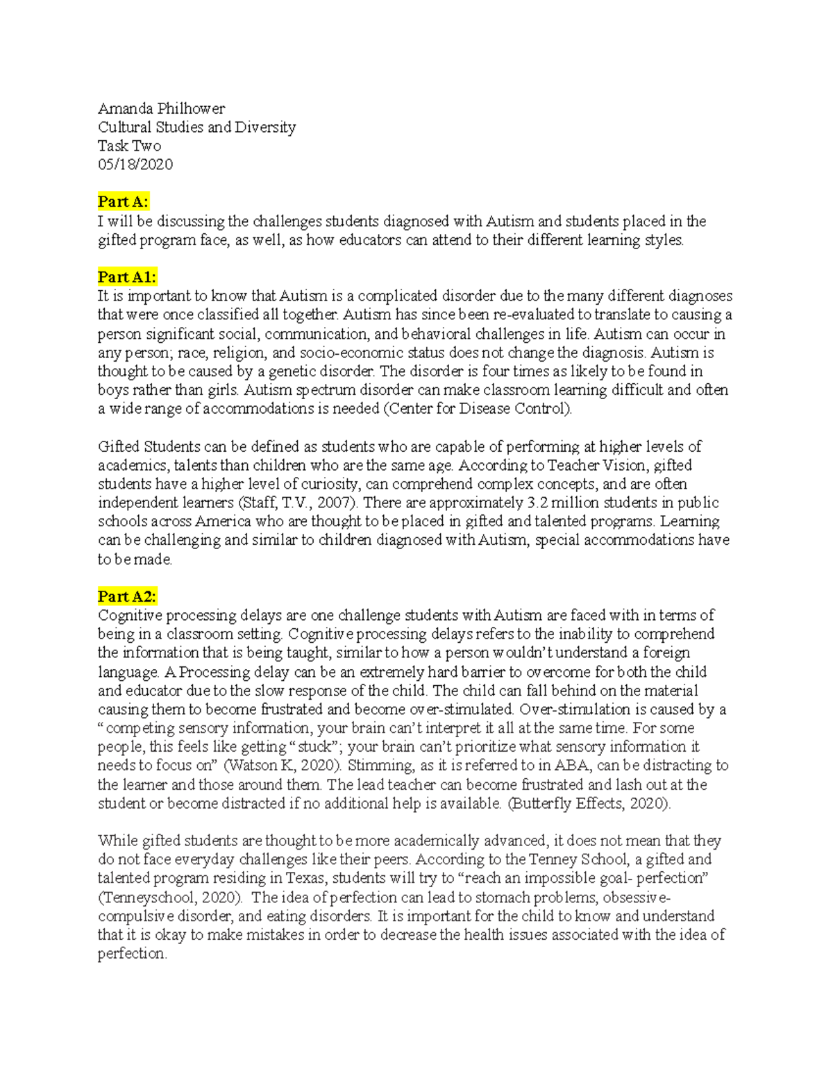 Cultural Studies Task 2 - Amanda Philhower Cultural Studies and ...
