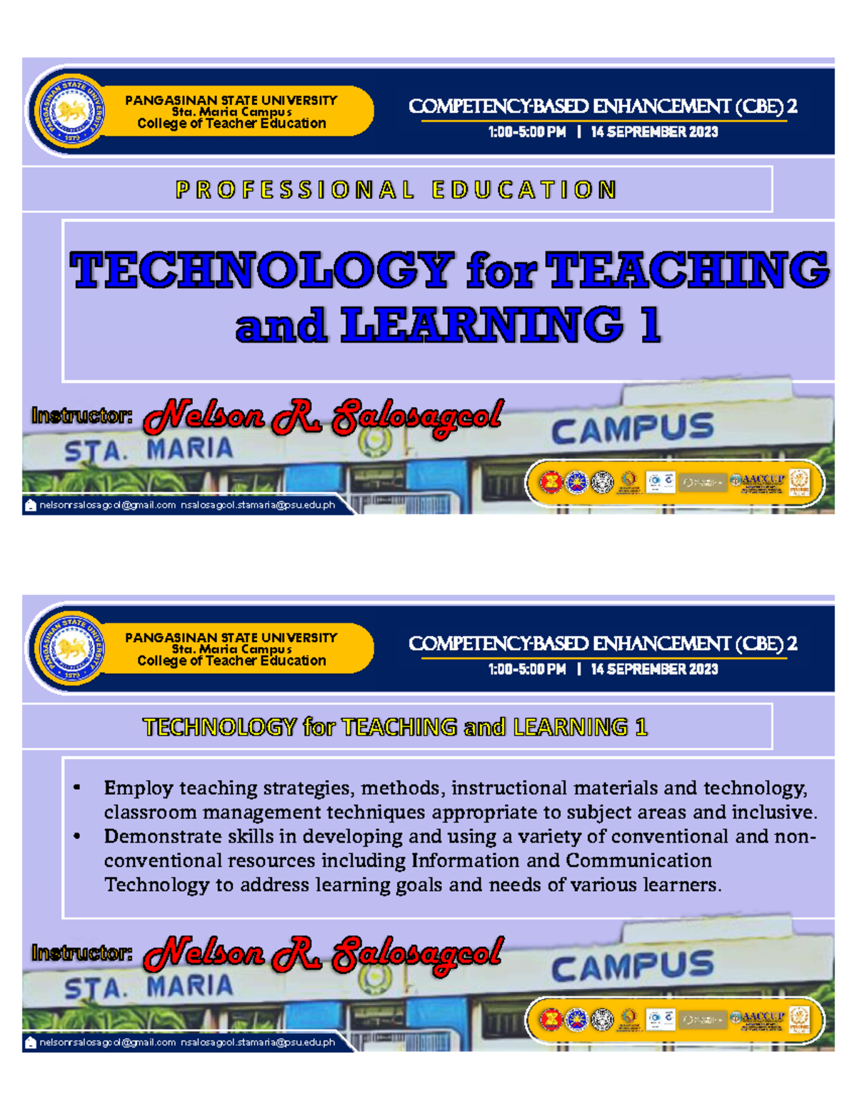 CBE-2 PROF-ED-104-TECH-for- Teaching-and- Learning-1-1 - PANGASINAN ...