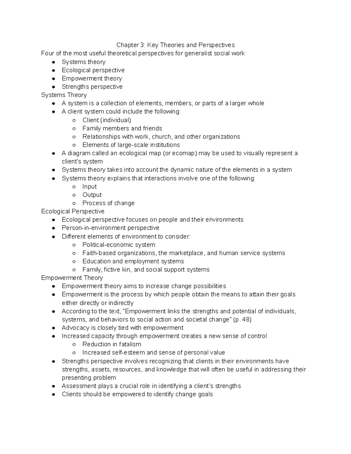 Chapter 3 Key Theories and Perspectives - Chapter 3: Key Theories and ...